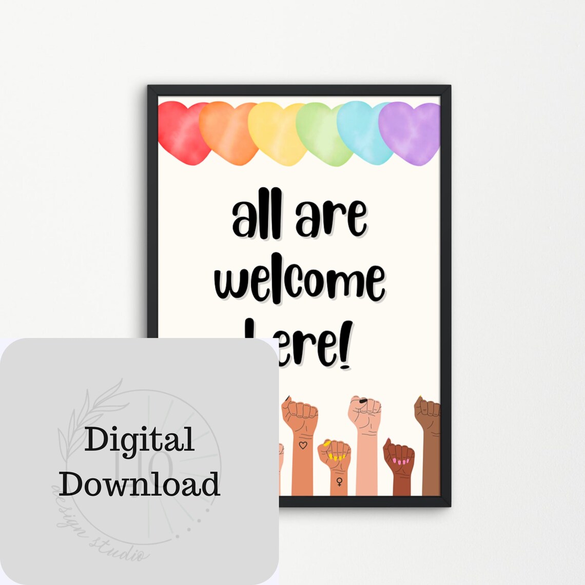 All Are Welcome Here Printable, Diversity Classroom Poster, Instant ...