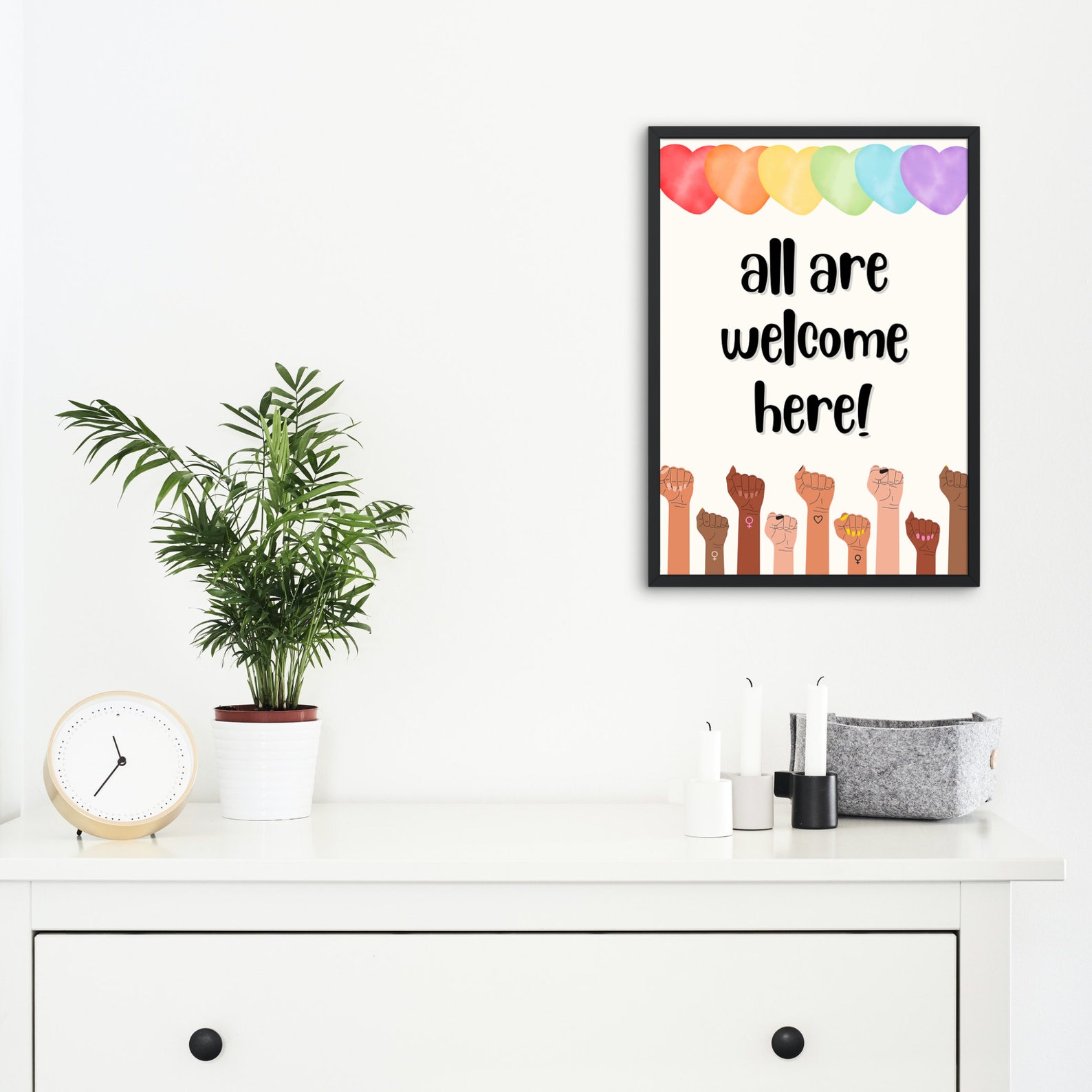 All Are Welcome Here Printable, Diversity Classroom Poster, Instant ...