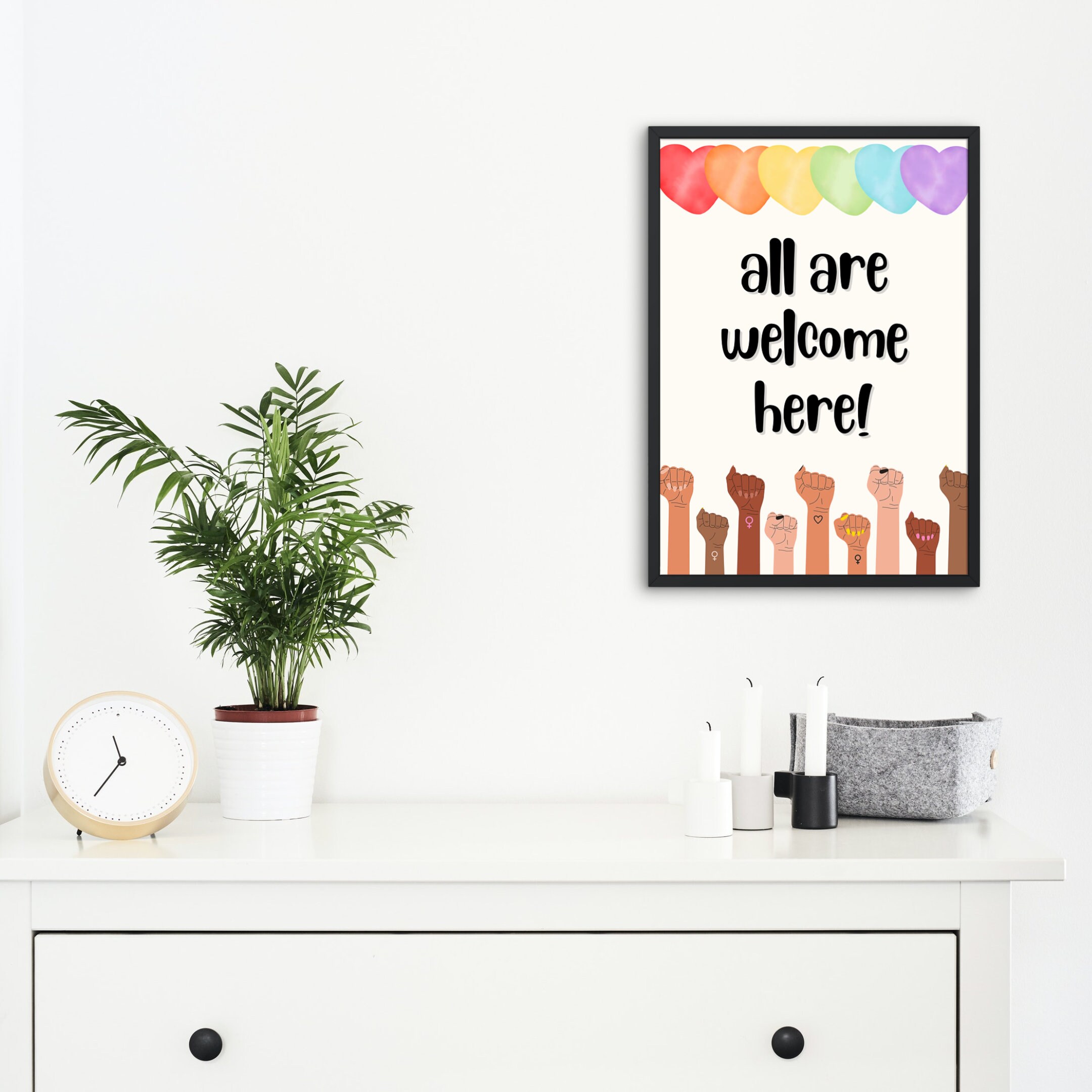 All Are Welcome Here Printable, Diversity Classroom Poster, Instant ...
