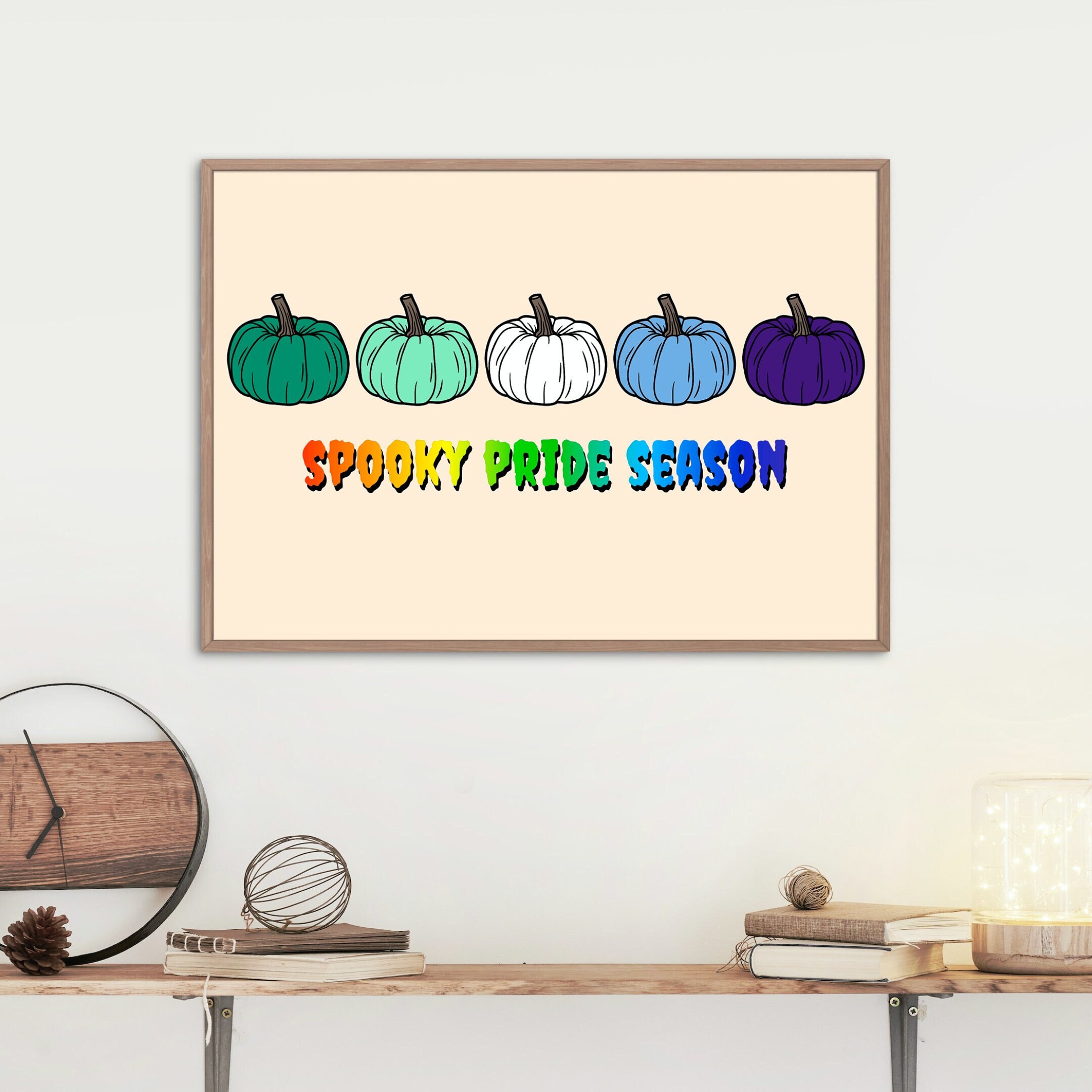 Gay Halloween Flag Art, Pride Pumpkin Design, Spooky Pride Season ...