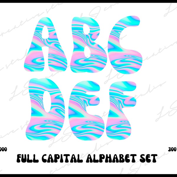 Funky Alphabet Png - Etsy
