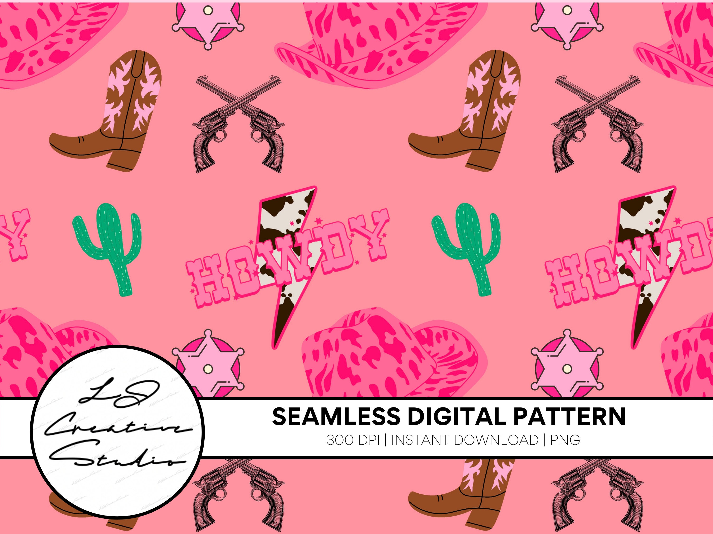 Howdy Seamless Pattern, Cowgirl Png, Retro Groovy Seamless Pattern ...