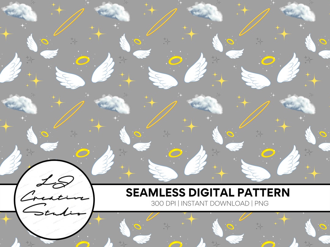 Angel Seamless Pattern Aesthetic Seamless Pattern 00s - Etsy