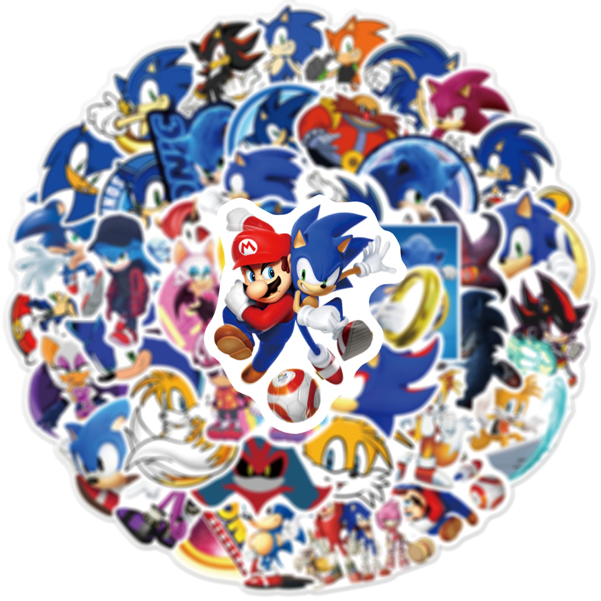 50 Piece Sonic the Hedgehog Sticker Pack Nintendo Sickers Game Decal ...