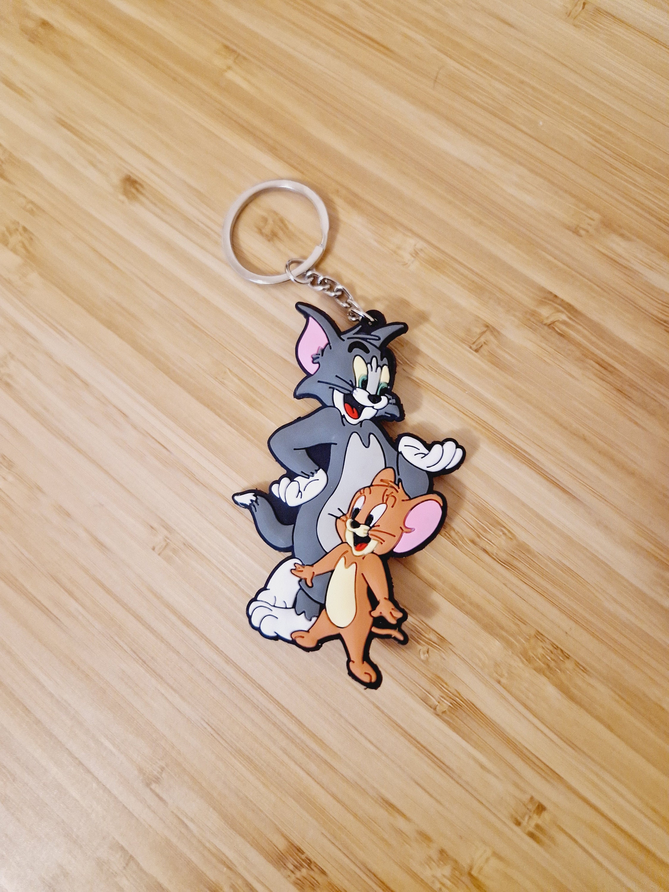 Tom & Jerry Keyring Cute Keyrings Old School Cool 3D Rubber Keyring ...