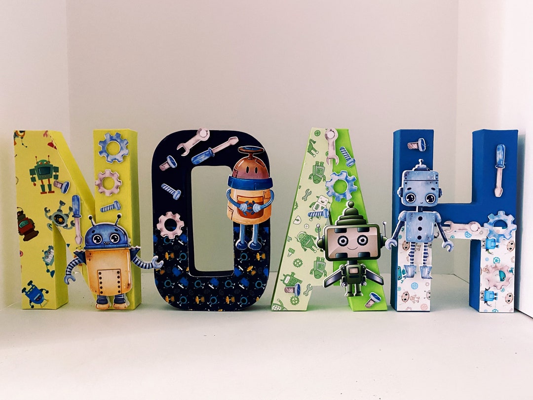 3d Letters Robot Letters Robot Party Robot Birthday Robot - Etsy