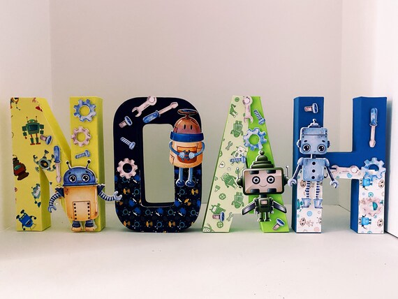 3d Letters Robot Letters Robot Party Robot Birthday Robot - Etsy