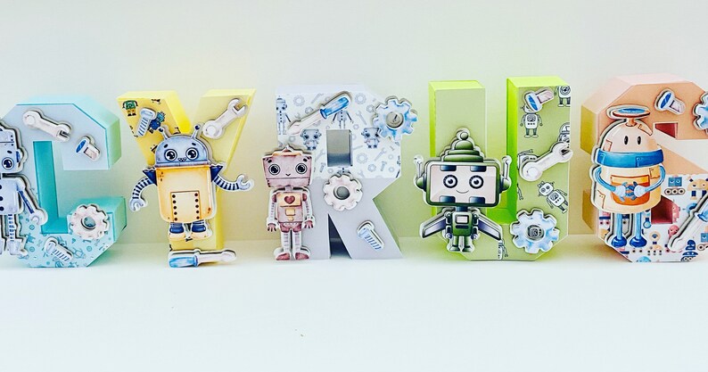 3d Letters Robot Letters Robot Party Robot Birthday Robot - Etsy