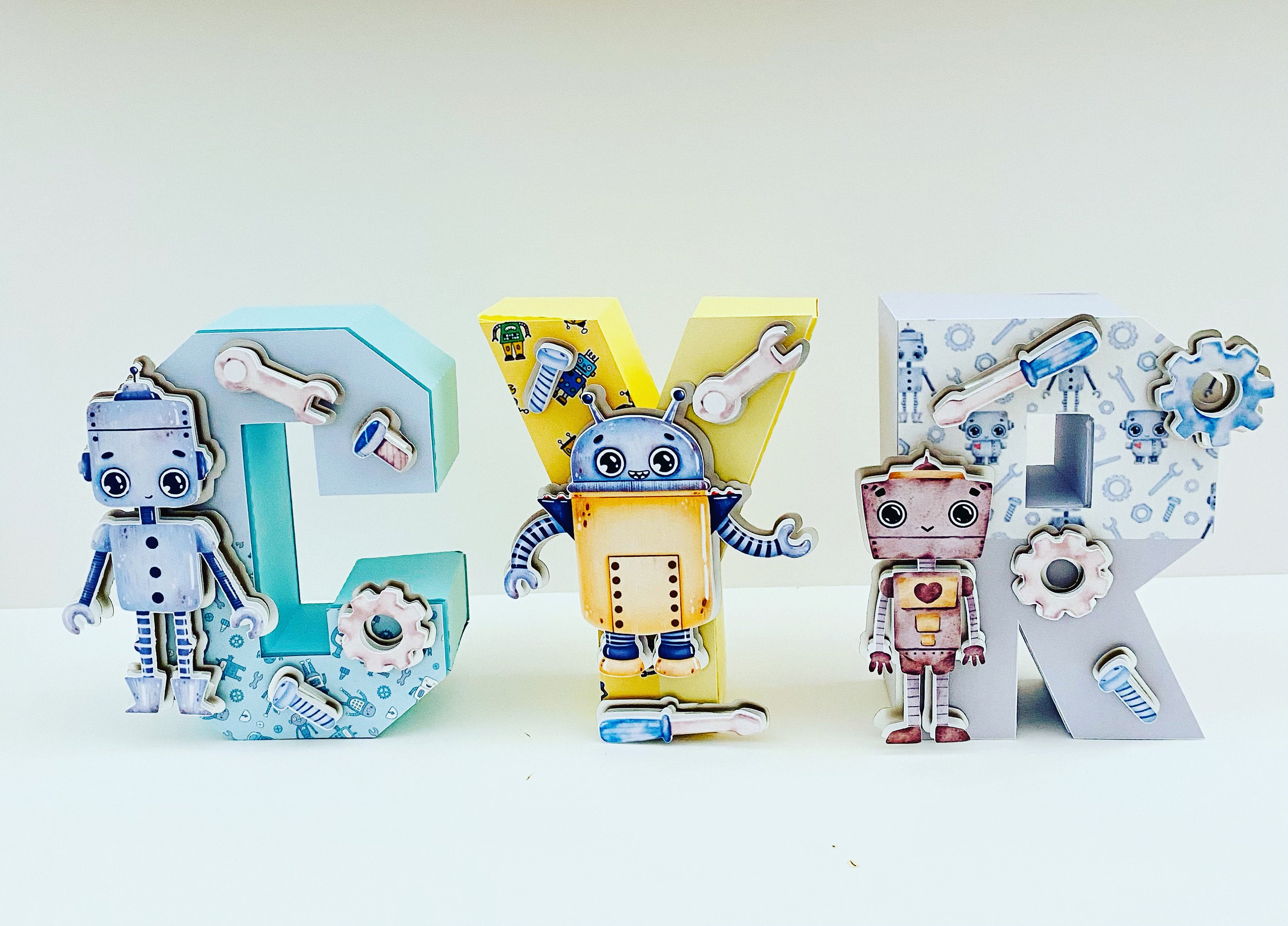 3d Letters, Robot Letters, Robot Party, Robot Birthday, Robot, Robot ...