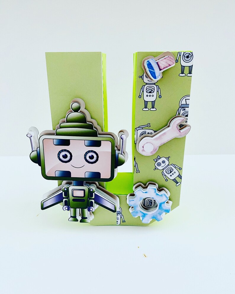 3d Letters Robot Letters Robot Party Robot Birthday Robot - Etsy