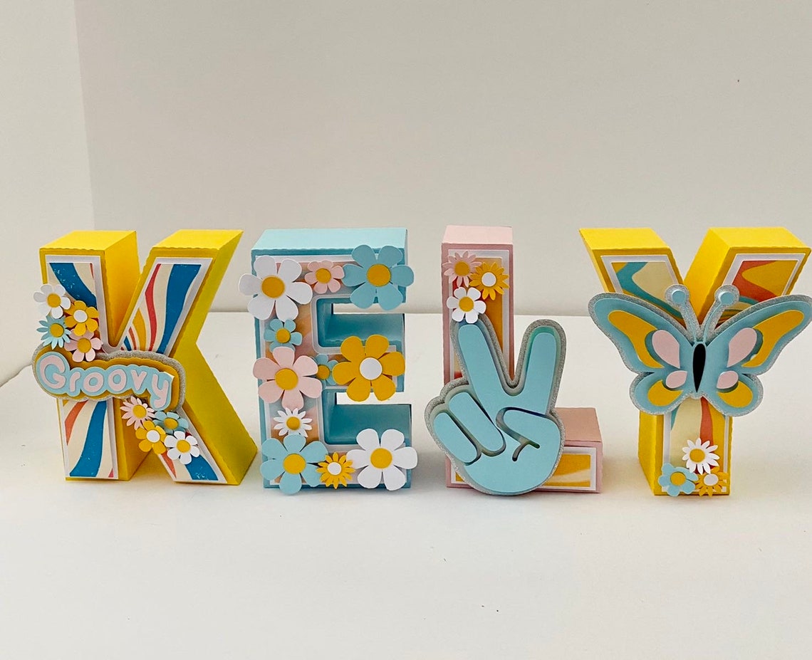 Groovy 3d Letters Groovy Letters Two Groovy Letters One - Etsy