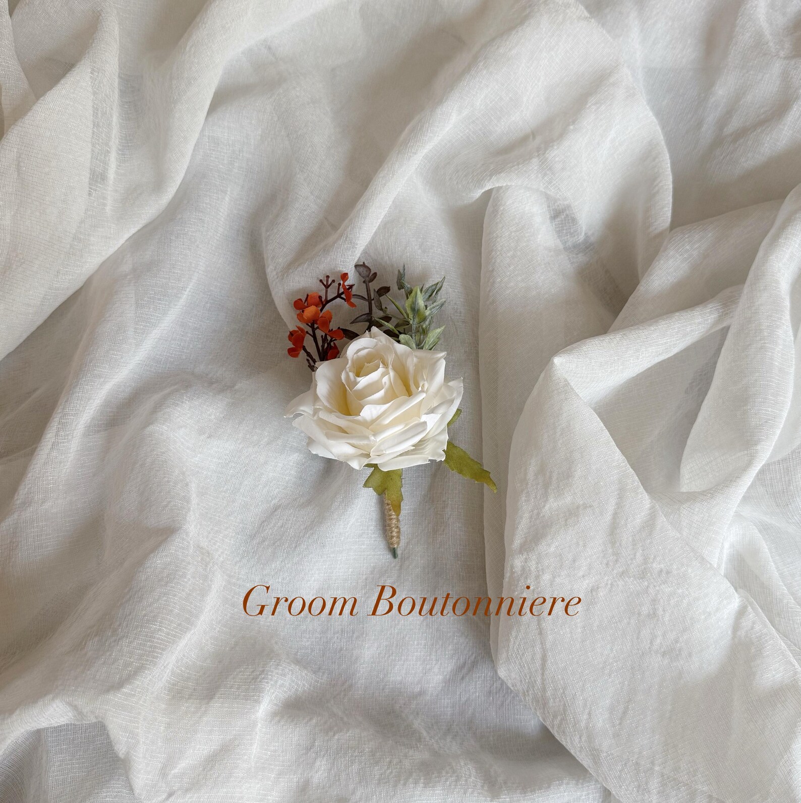 Wedding Bouquet With Navy Blue and Rust Orange Flowers, Bridesmaids ...