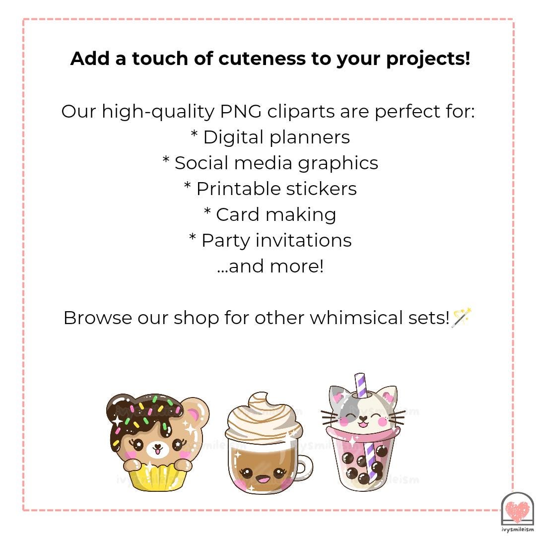 Cute Kawaii Coffee Hotties Cups PNG Set - Clipart Instant Digital ...