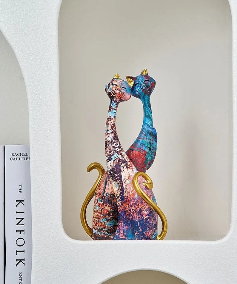 Decoration Cat Figurine Abstract Classical Style Pair of 2 - Etsy