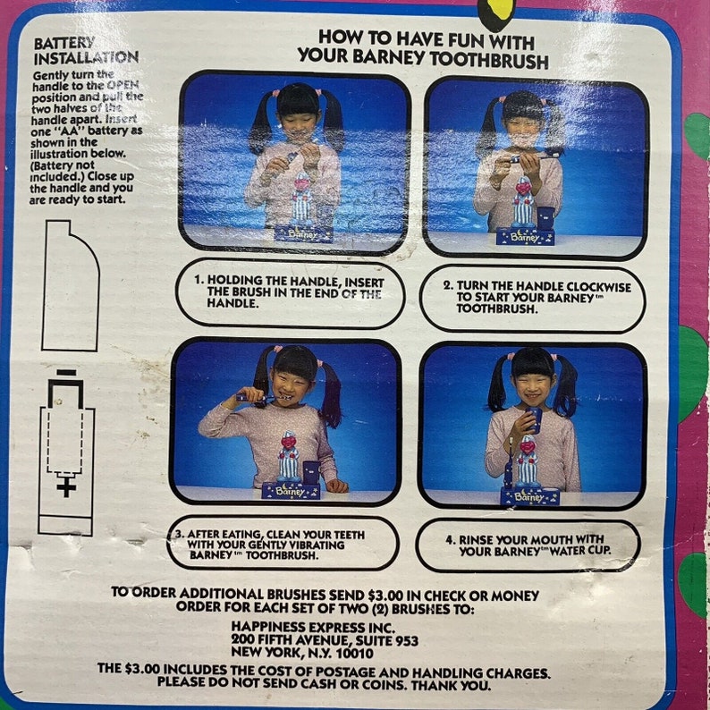 Vintage Flintstones Dino Pebbles Battery Operated Toothbrush 1993 READ ...