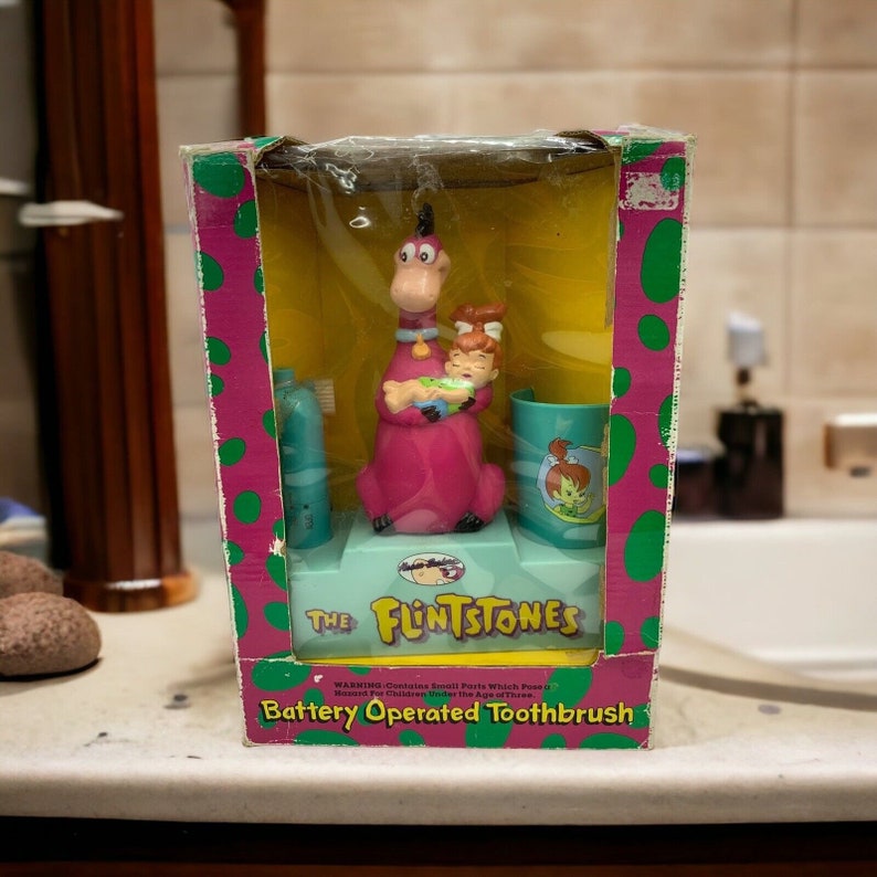 Vintage Flintstones Dino Pebbles Battery Operated Toothbrush 1993 READ ...