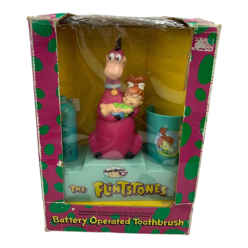 Vintage Flintstones Dino Pebbles Battery Operated Toothbrush 1993 READ ...