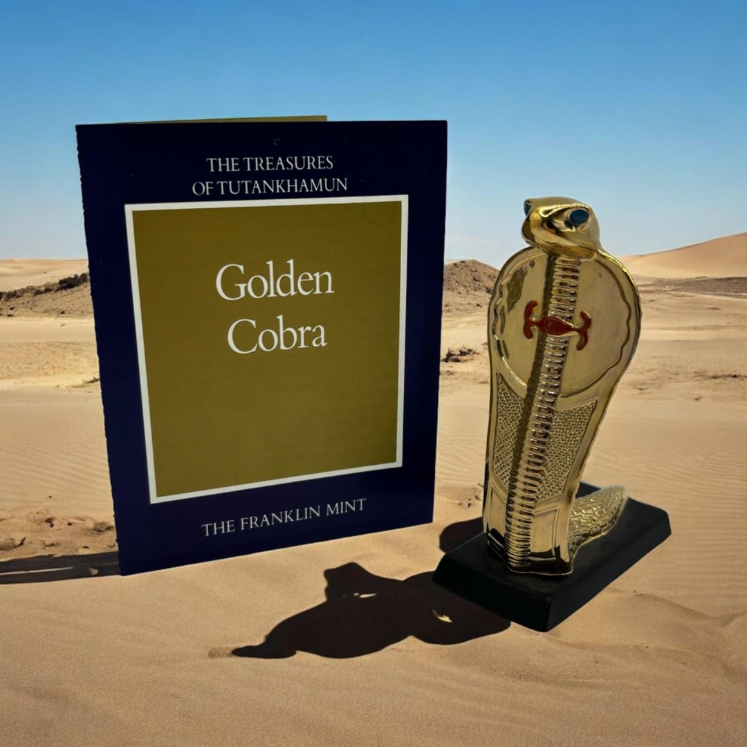 King Tut GOLDEN COBRA Figurine Franklin Mint Treasures of Tutankhamun ...