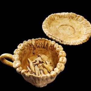 Resin Teeth Teacup With Saucer, Stained Decorative Oddity - Etsy