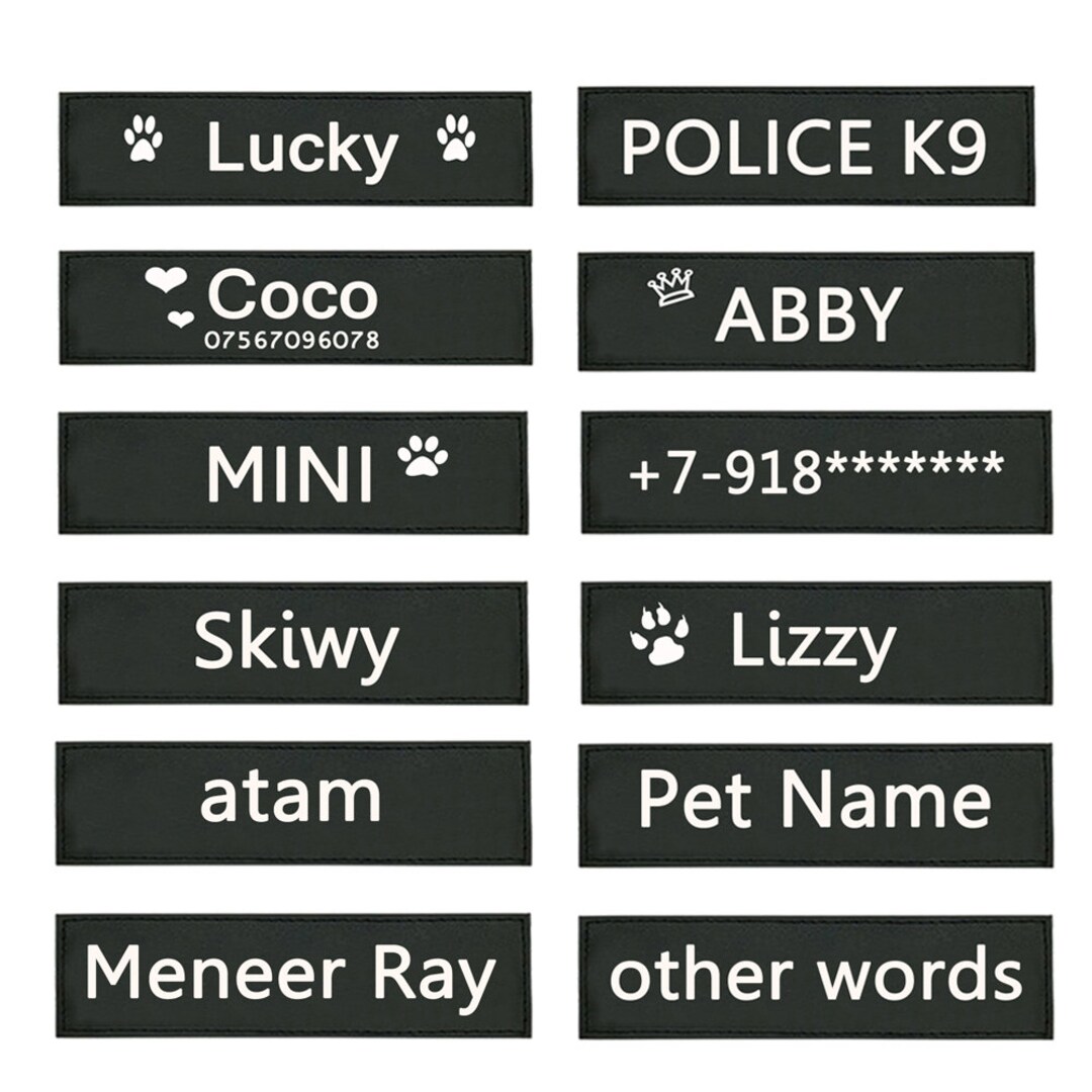 2pcs Personalized Dog Name Tags Dog ID Tags Name Badges Labels Patches ...