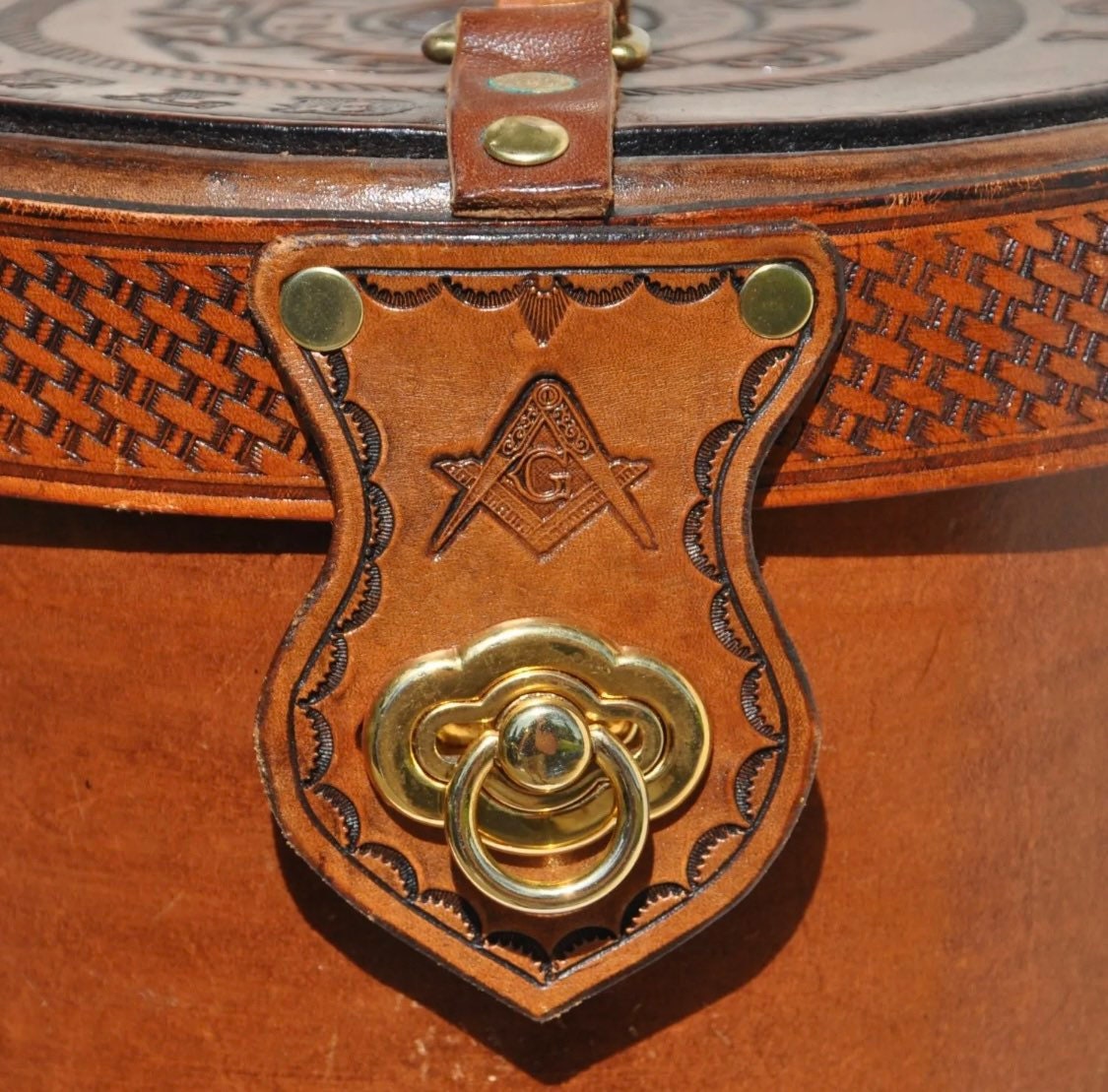 Rare, Collectible, Leather Shriners Fez Hatbox. Freemasonry Masonic ...