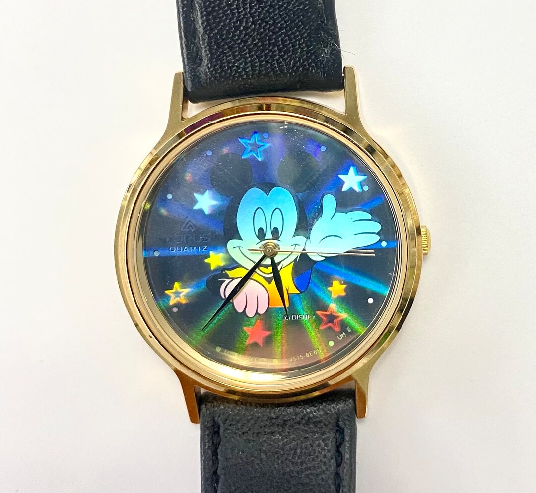 MICKEY MOUSE Holographic Watch Loris Quartz by Seiko Mens Mickey Mouse ...
