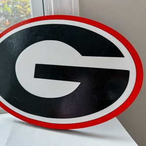 UGA Georgia Bulldogs Logo Wall Art, Natural Wood Grain Wall Hanging ...