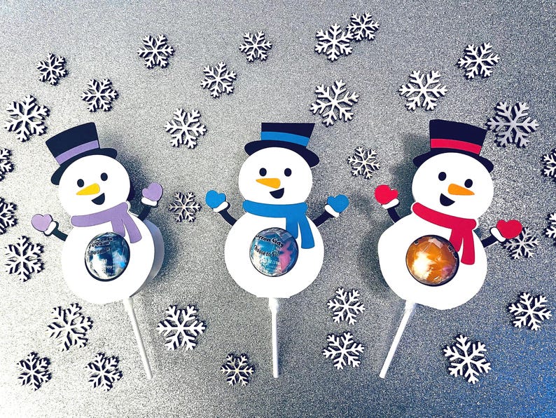 Christmas Snowman Lollipop: Holiday Party Favor, Stocking Stuffer - Etsy
