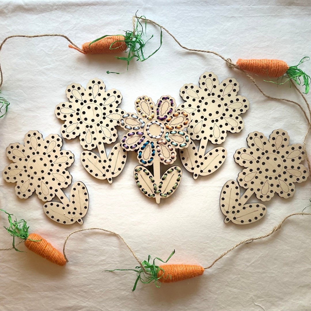 Flower Lacing Craft Kit: Montessori Easter Basket Stuffer - Etsy