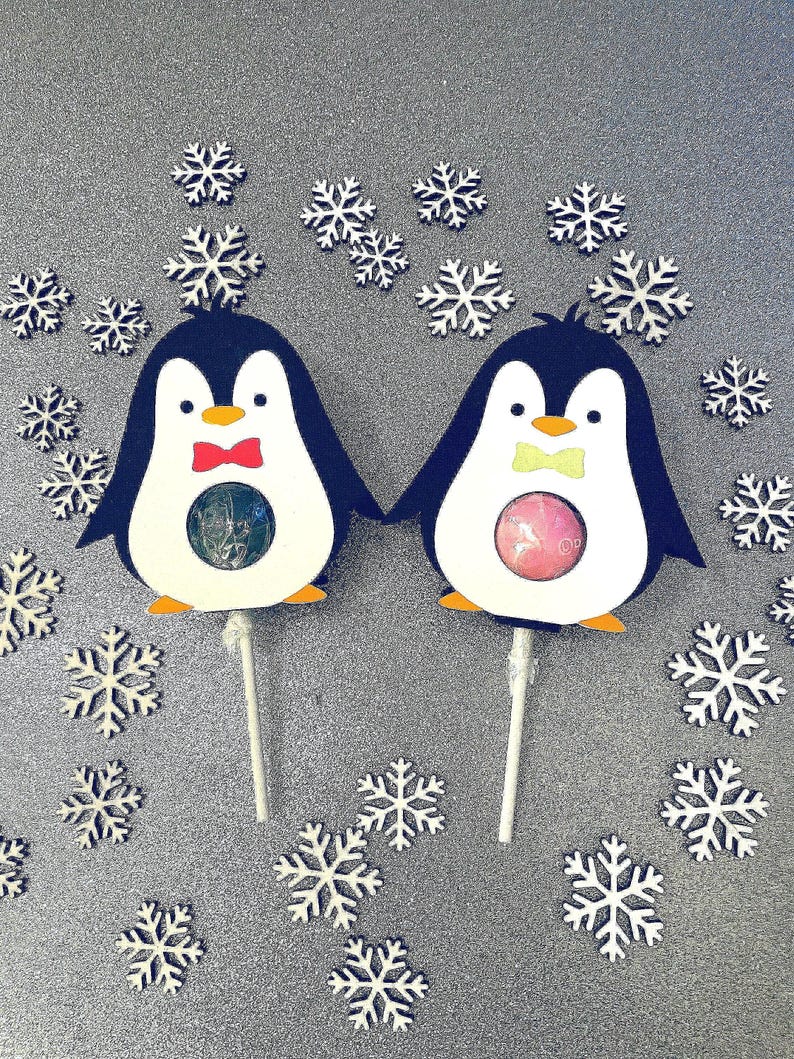 Christmas Penguin Lollipop: Holiday Party Favor, Stocking Stuffer - Etsy