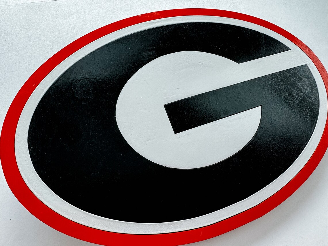 UGA Georgia Bulldogs Logo Wall Art, Natural Wood Grain Wall Hanging ...