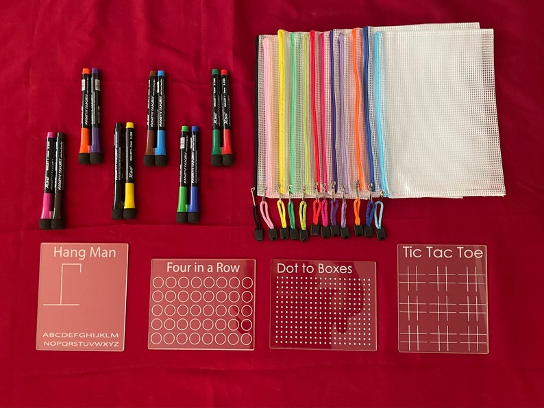 Travel Game Set for Kids, Dry Erase Travel Games, Car Games for Kids ...