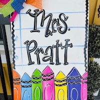 Welcome Teacher Classroom Pencil Bow Coquette Door Hanger - Etsy