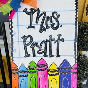 Welcome Teacher Classroom Pencil Bow Coquette Door Hanger - Etsy