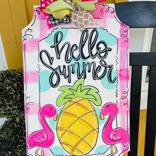 Flamingo Door Hanger Template - Etsy