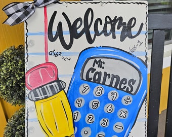 Math Teacher Door Hanger Teacher Wreath Classroom Door Hanger Classroom ...