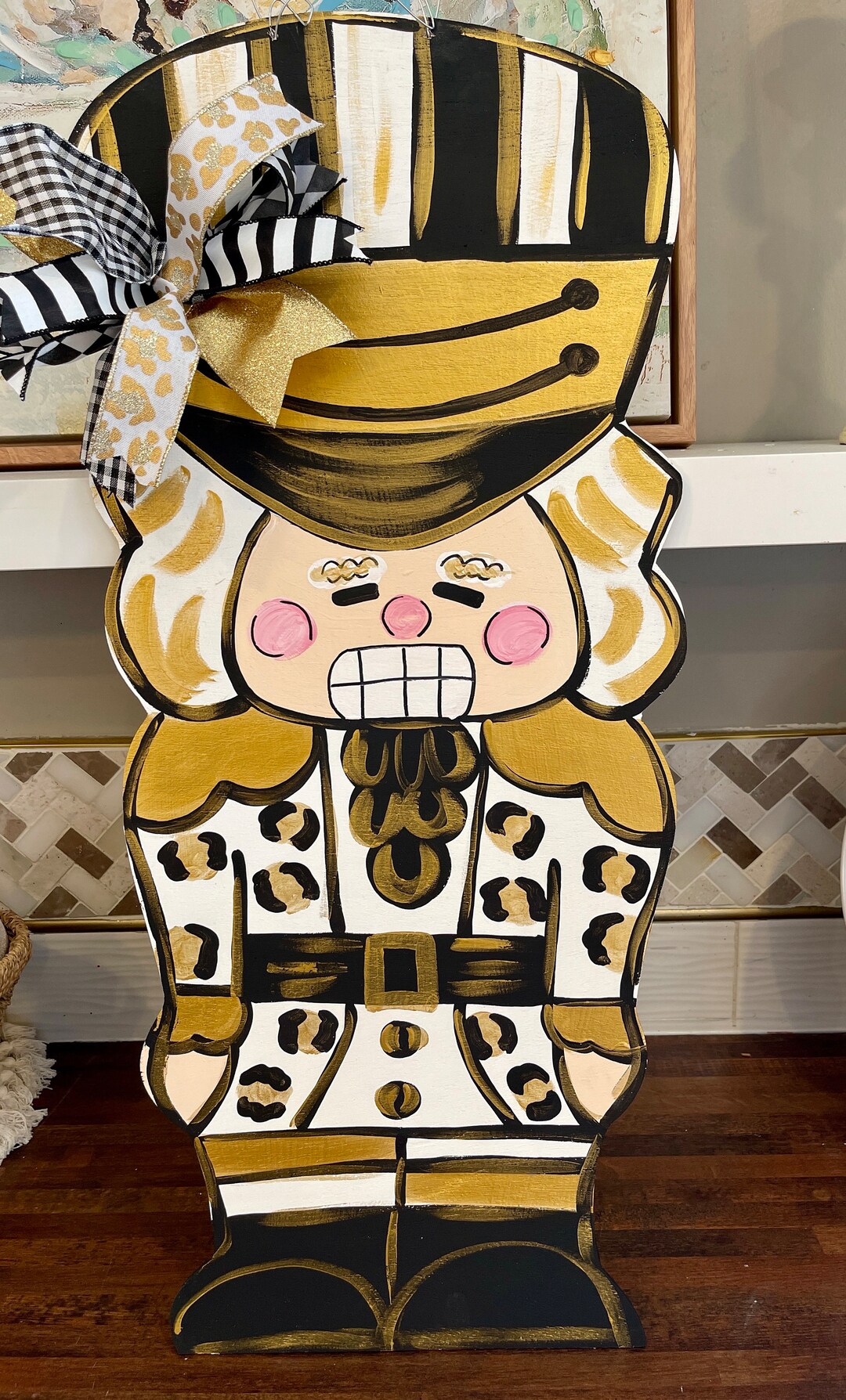 Gold Leopard 2ft Tall Nutcracker Wooden Door Hanger - Etsy