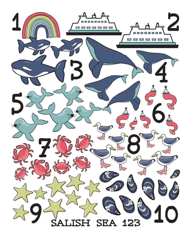 SALISH SEA 123 A Limited Edition Signed 1-10 Learning Print for Kids - Etsy