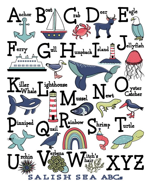 SALISH SEA ABC A Limited Edition Signed Alphabet Art Print for Kids - Etsy