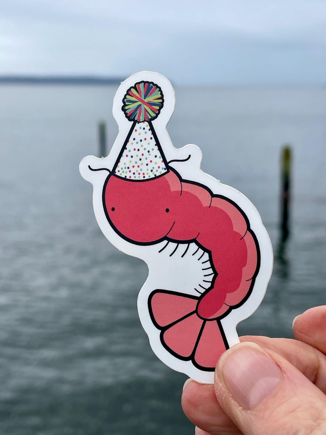 Party Shrimp Sticker for Birthday Vinyl Decal for Laptop Water Bottle ...