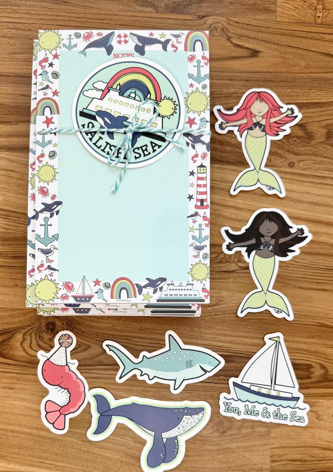 Coastal Notepad Plus Ocean Themed Sticker for Hostess Gift for House ...