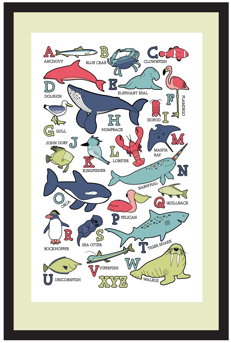 11x17 ABC or 123 by the Sea Signed Art Prints for Kids - Etsy