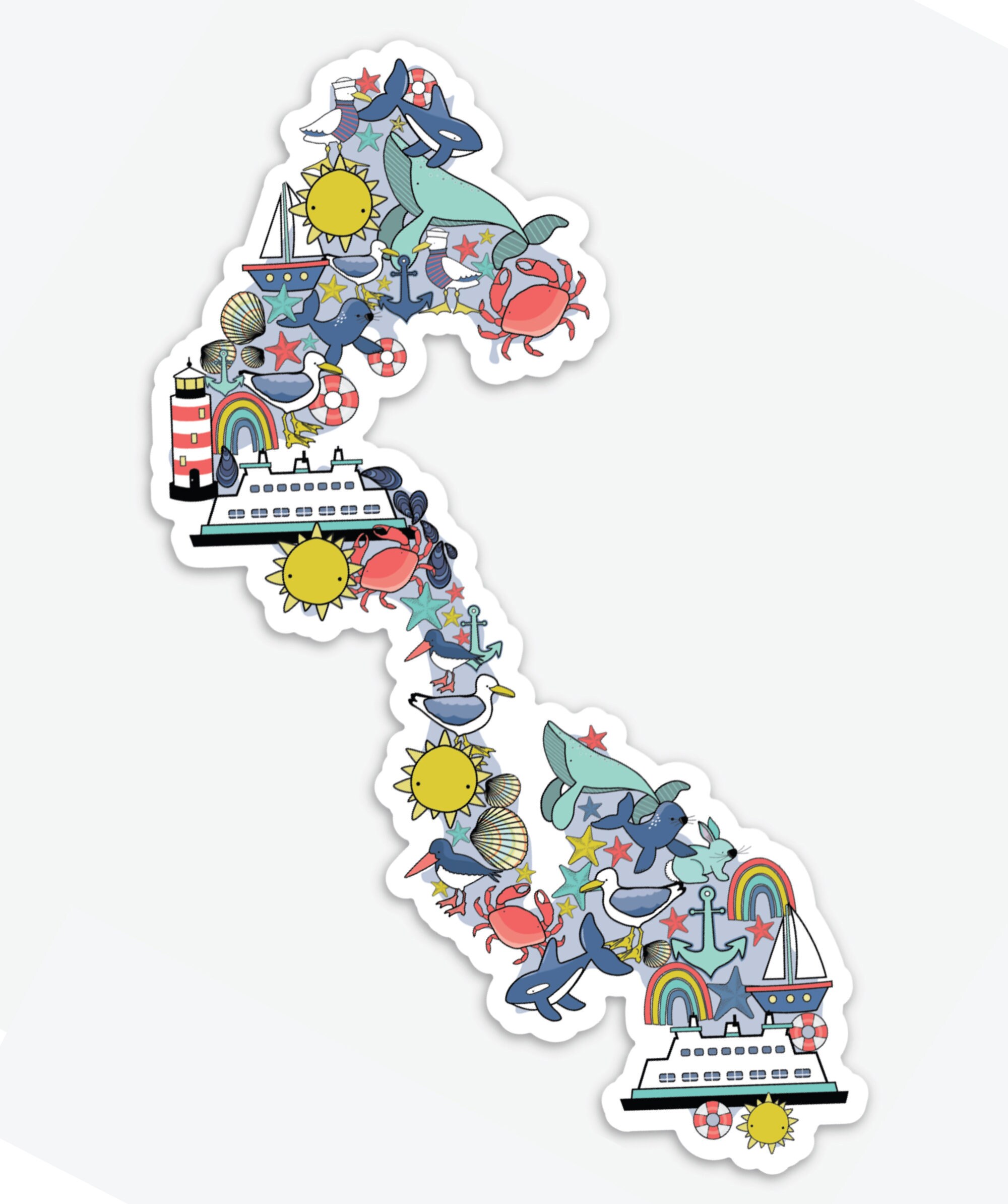 Whidbey Island Sticker With Images From the Salish Sea - Etsy