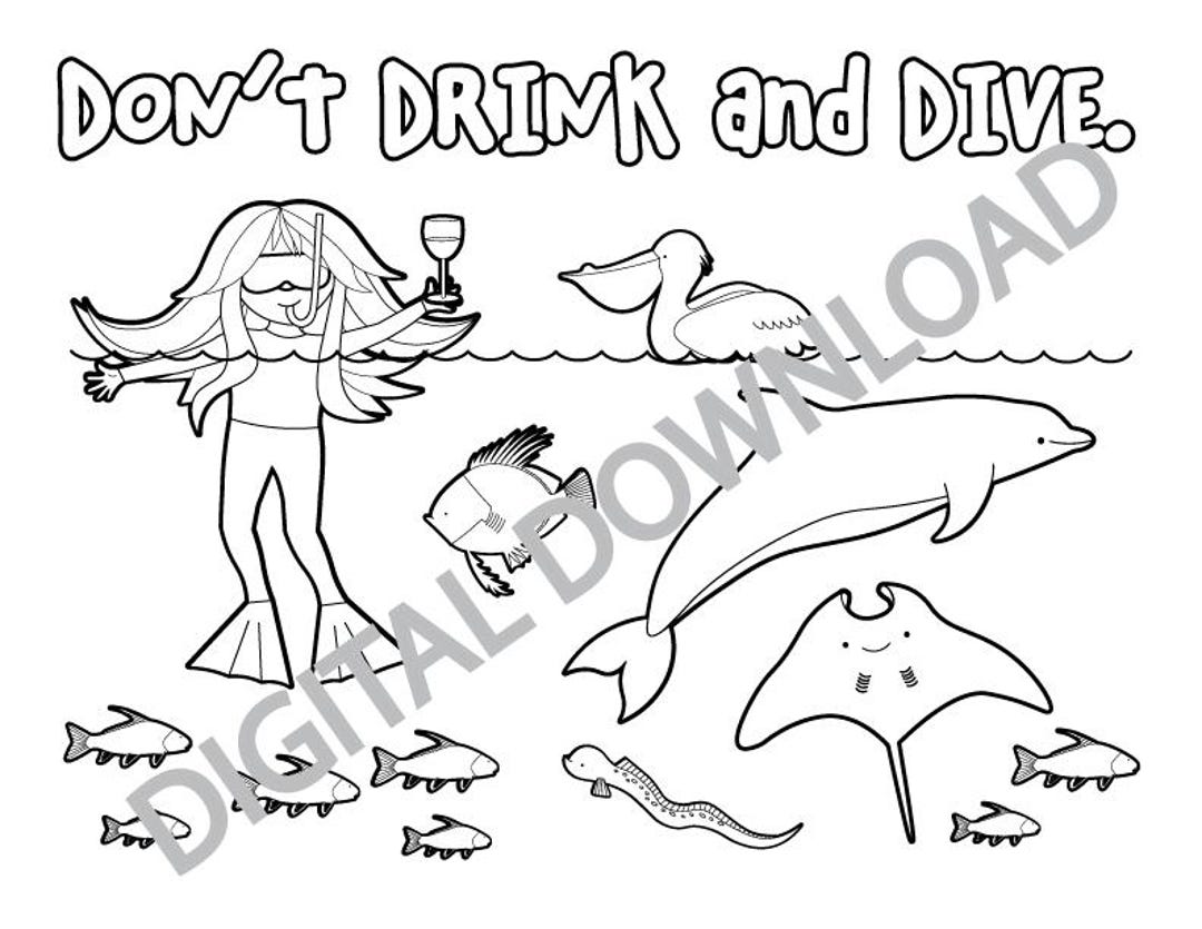 CUSTOMIZABLE Coastal Coloring Pages for Birthdays, Bachelorette Fun ...