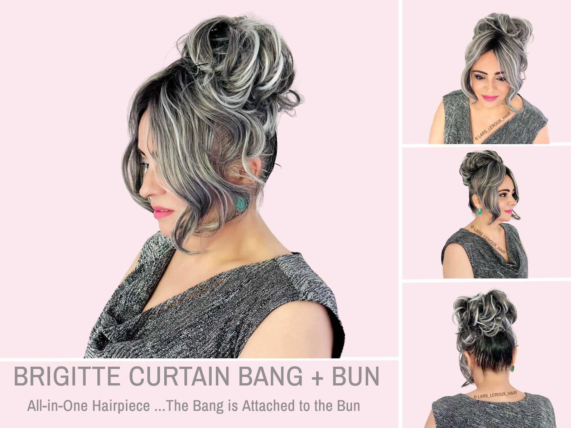 5 Different Styles Gray Hair Buns for Wedding Updo Bun Hairstyle - Etsy