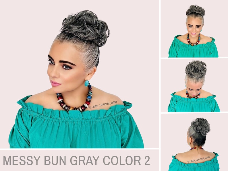 5 Different Styles Gray Hair Buns for Wedding Updo Bun Hairstyle - Etsy