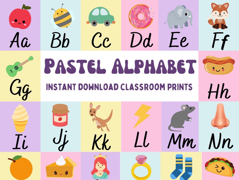 Pastel Alphabet Photos Instant Download Alphabet Prints - Etsy Canada