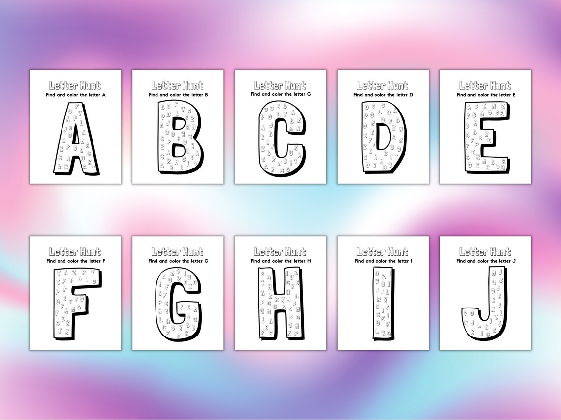 Alphabet Letter Hunt Worksheets Kindergarten Alphabet - Etsy