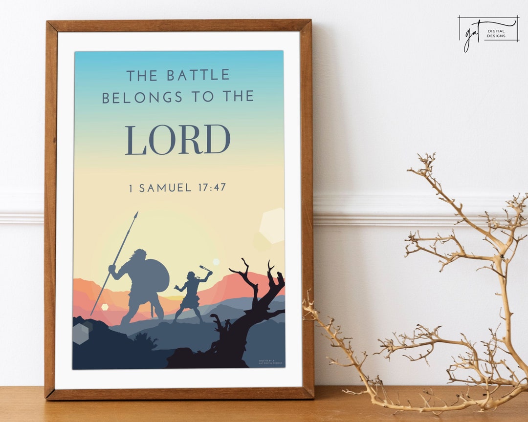 David and Goliath Poster |the Battle Belongs to the Lord | 1 Samuel 17: ...