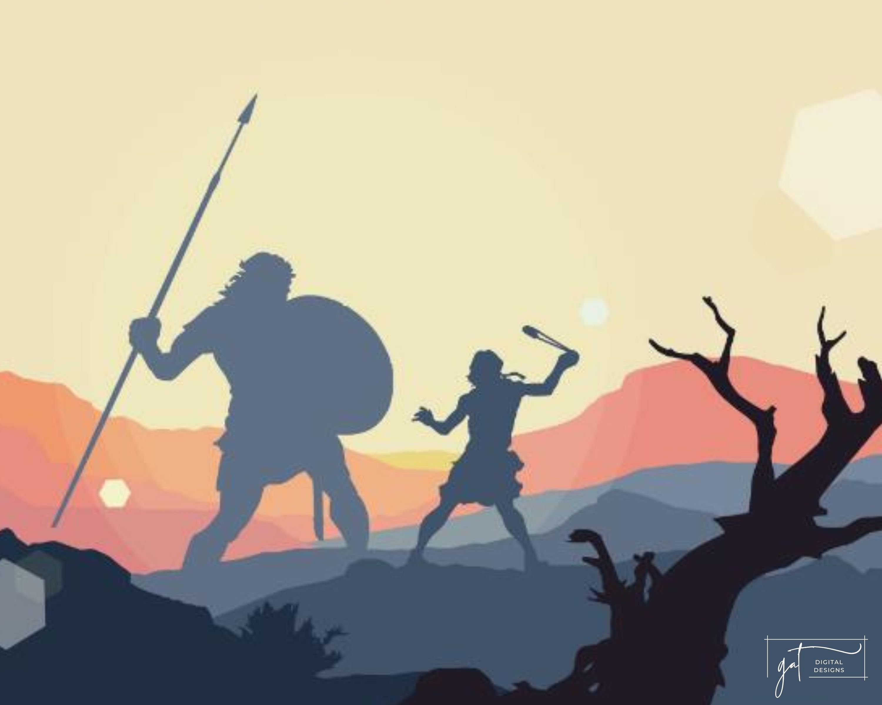 David and Goliath Poster |the Battle Belongs to the Lord | 1 Samuel 17: ...